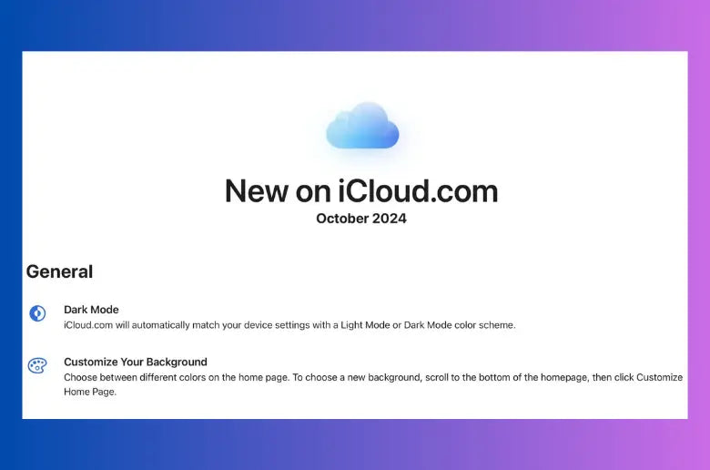 Apple Updates iCloud Website with New Features